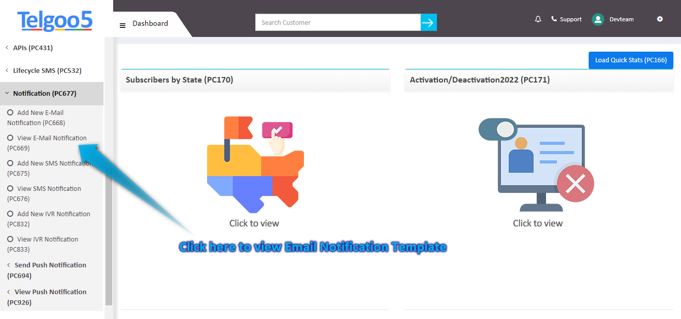 How to view a created Email Template for Notification in Telgoo5 ...
