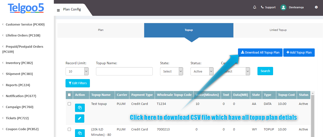 How to download all topup plan which are created in the Telgoo5 system? – Telgoo5 Support