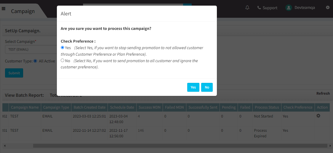 How does Campaign Management System work for Customer Preference? – Telgoo5 Support