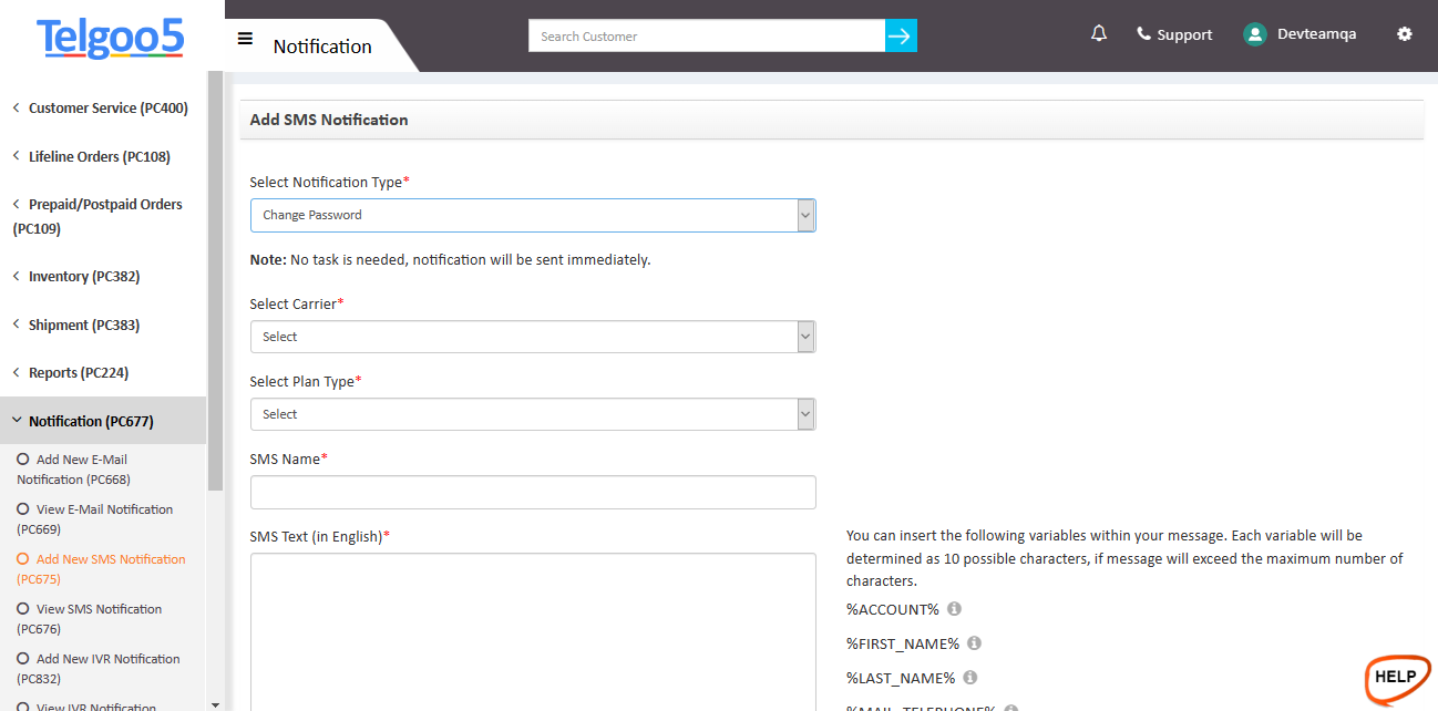 How to add an SMS Template for Notification in Telgoo5? – Telgoo5 Support