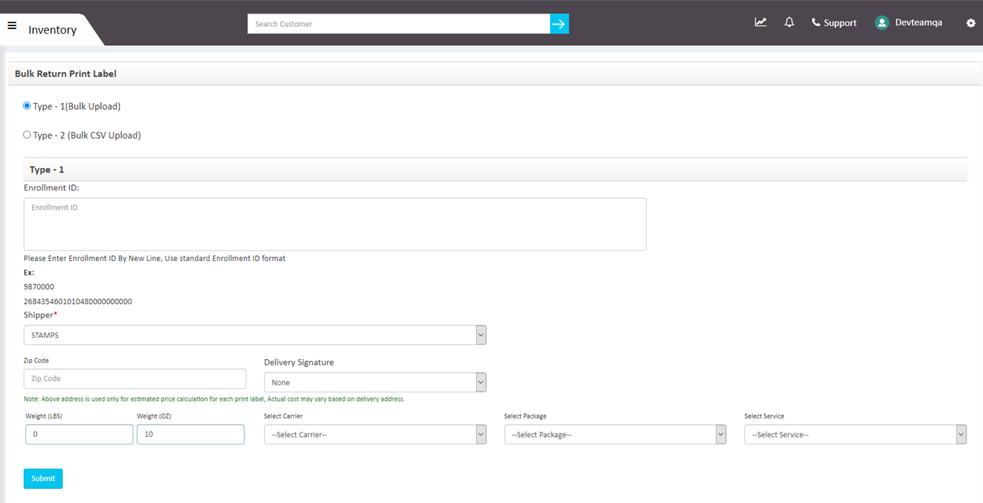 Bulk Return print Label in Telgoo5 – Telgoo5 Support
