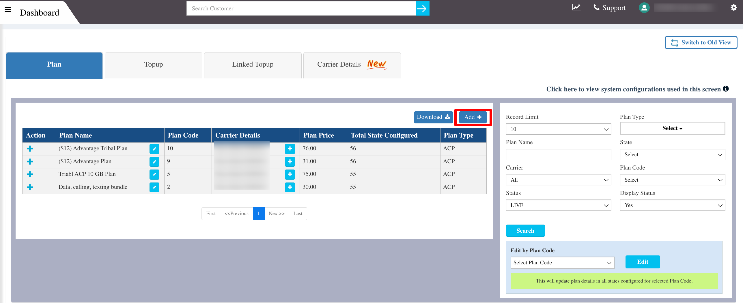 3. Plan Configuration – Telgoo5 Support