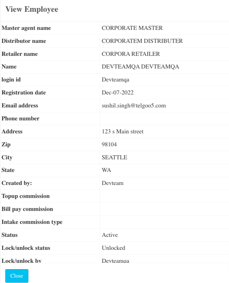 View Employee Details – Telgoo5 Support