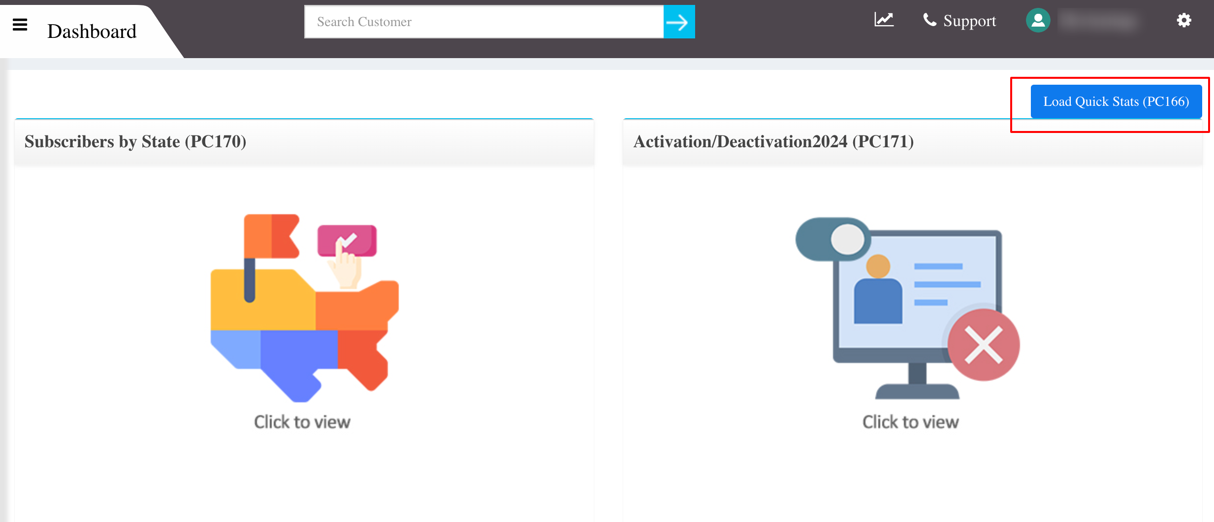 Dashboard Quick Stats(PC166) – Telgoo5 Support